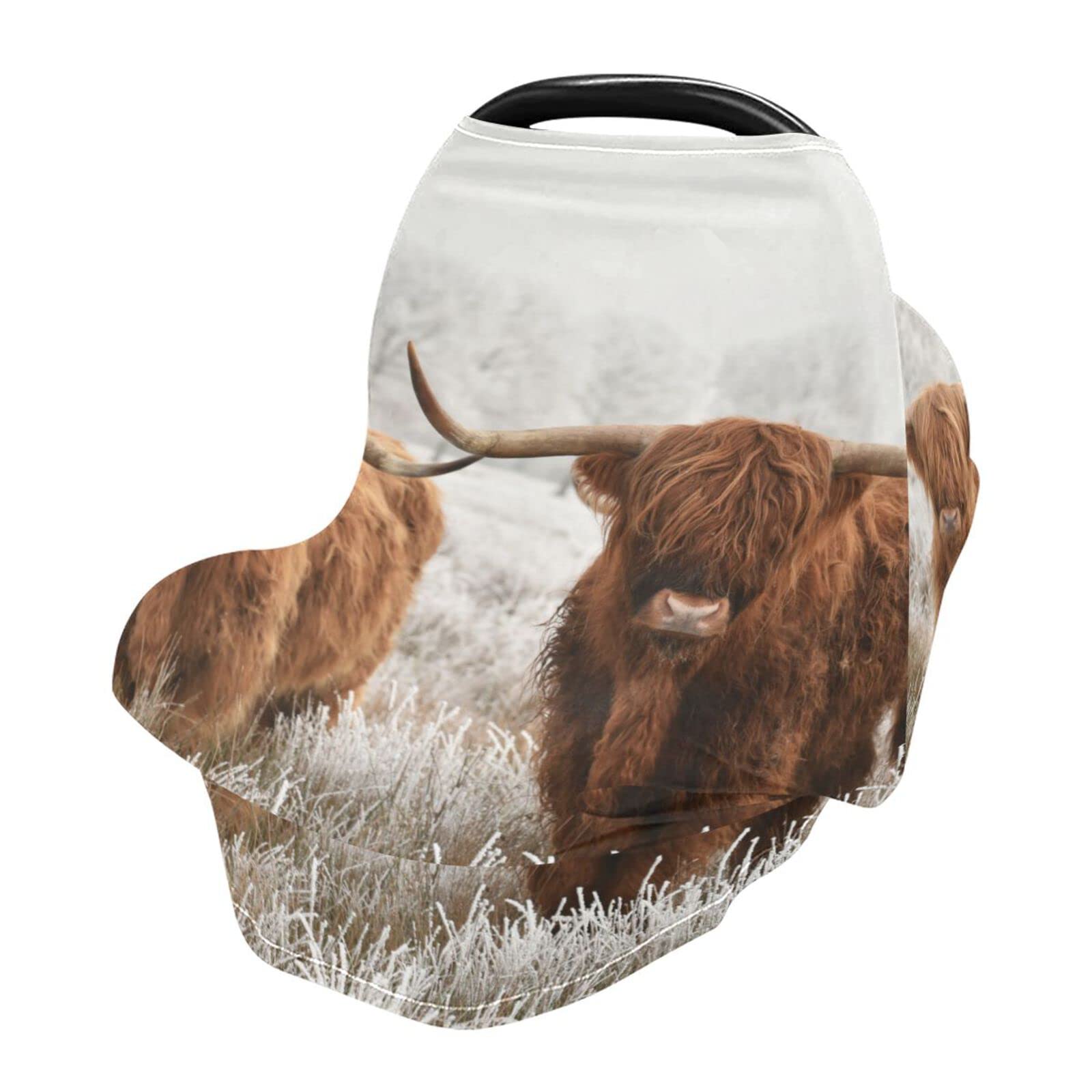 Nursing Cover Breastfeeding Scarf Scottish Highland Cow- Baby Car Seat Covers, Infant Stroller Cover, Carseat Canopy(227vb4a)