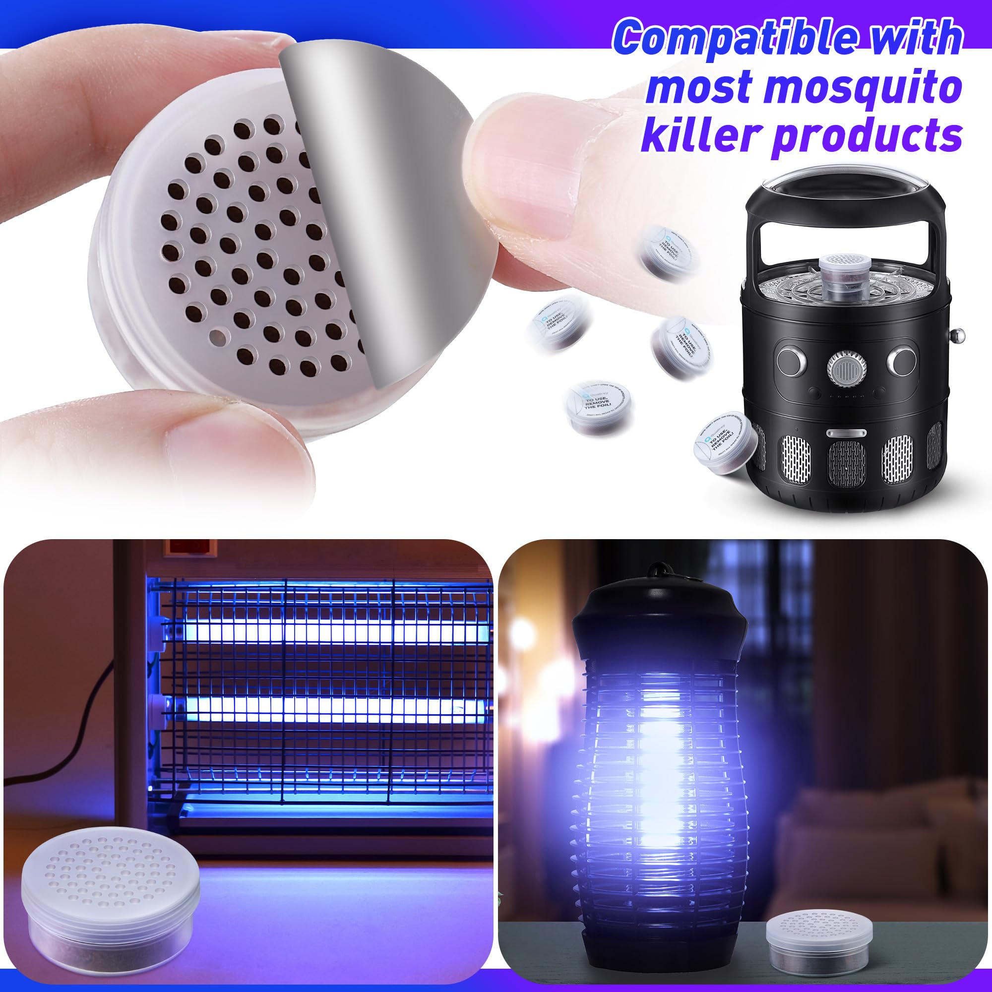 Qualirey 6 Pcs Mosquito Attractant for Bug Zapper, Each Last 60 Day Pest Lure Mosquito Trap Fly Biting Insect Bait Refill High Catch Rate Compatible with DynaTrap and All Insect Trap Indoor Outdoor