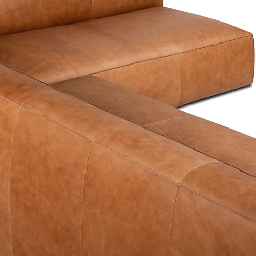 POLY & BARK Piazza Reversible Corner Sectional Sofa in Bourbon Tan