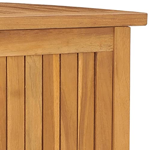 Tidyard Garden Storage Box Teak Wood Deck Box Storage Container with PE Bag Tool Organizer for Patio, Lawn, Backyard, Outdoor Indoor 59.1in x 19.7in x 21.7in