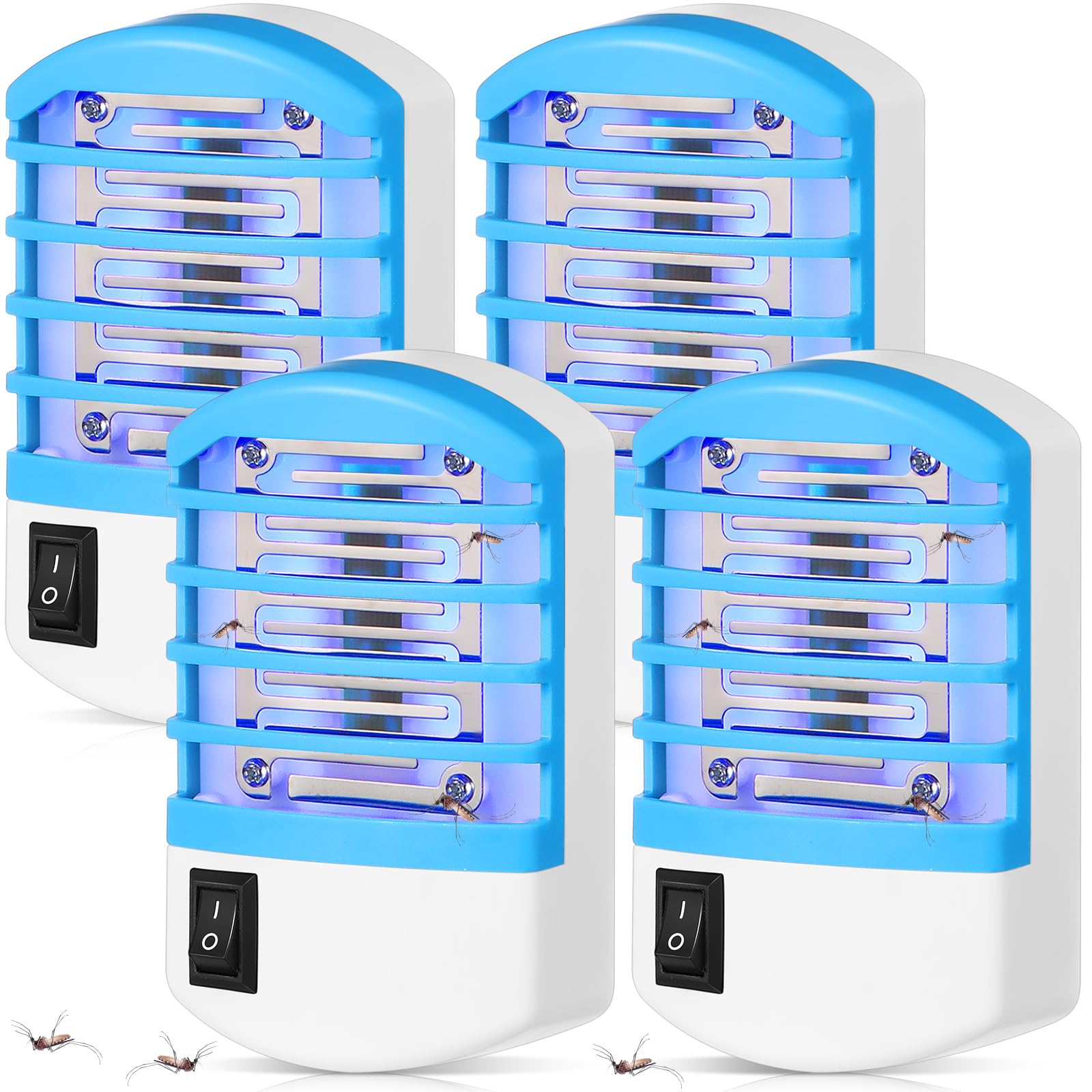 Qualirey Bug Zapper Indoor Plug in Mosquito Indoor Insect Electric Mosquito Fly Zapper Electronic Mosquito with LED Light for Home Kitchen Bedroom Baby Office (4 Pcs)