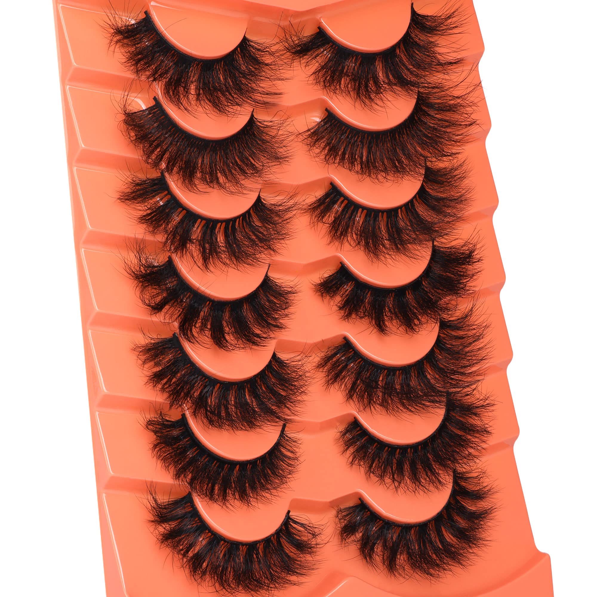Mink Lashes Fluffy Wispy Faux Mink False Eyelashes 18MM-20MM Mink Long Lashes Dramatic Thick Volume Fake Eyelash Pack 7 Styles by wtvane