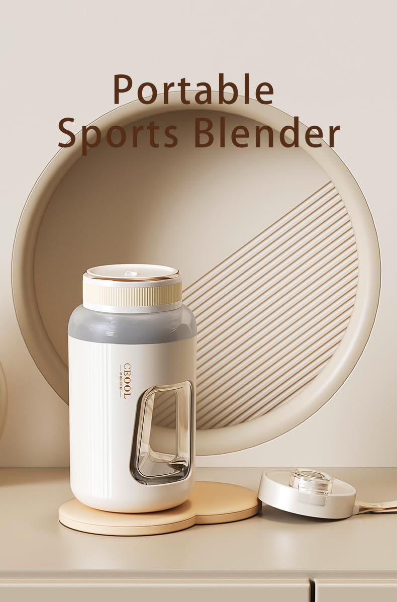 Portable Blender for Protein Shakes, 21oz, USB-C Rechargeable Blender with 10 Blades, Blender for Shakes and Smoothies, Leakproof and Reusable, Suitable for Travel, Home, Office, Gym