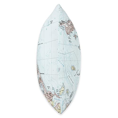 Massachusetts South Shore Beaches Hull and Nantasket Beach MA Map Throw Pillow, 16x16, Multicolor