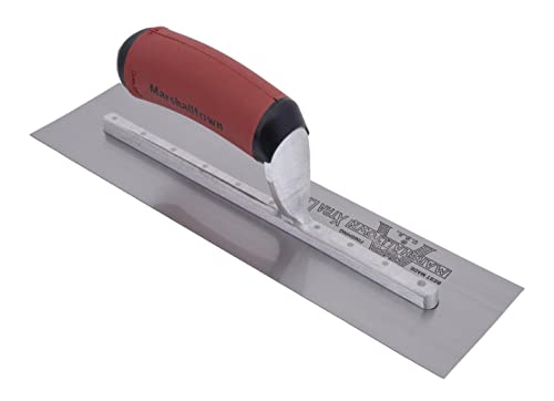 MARSHALLTOWN Concrete Finishing Trowel, 12 Inches by 3 Inches, Curved DuraSoft Handle, Made in the USA, MXS56D
