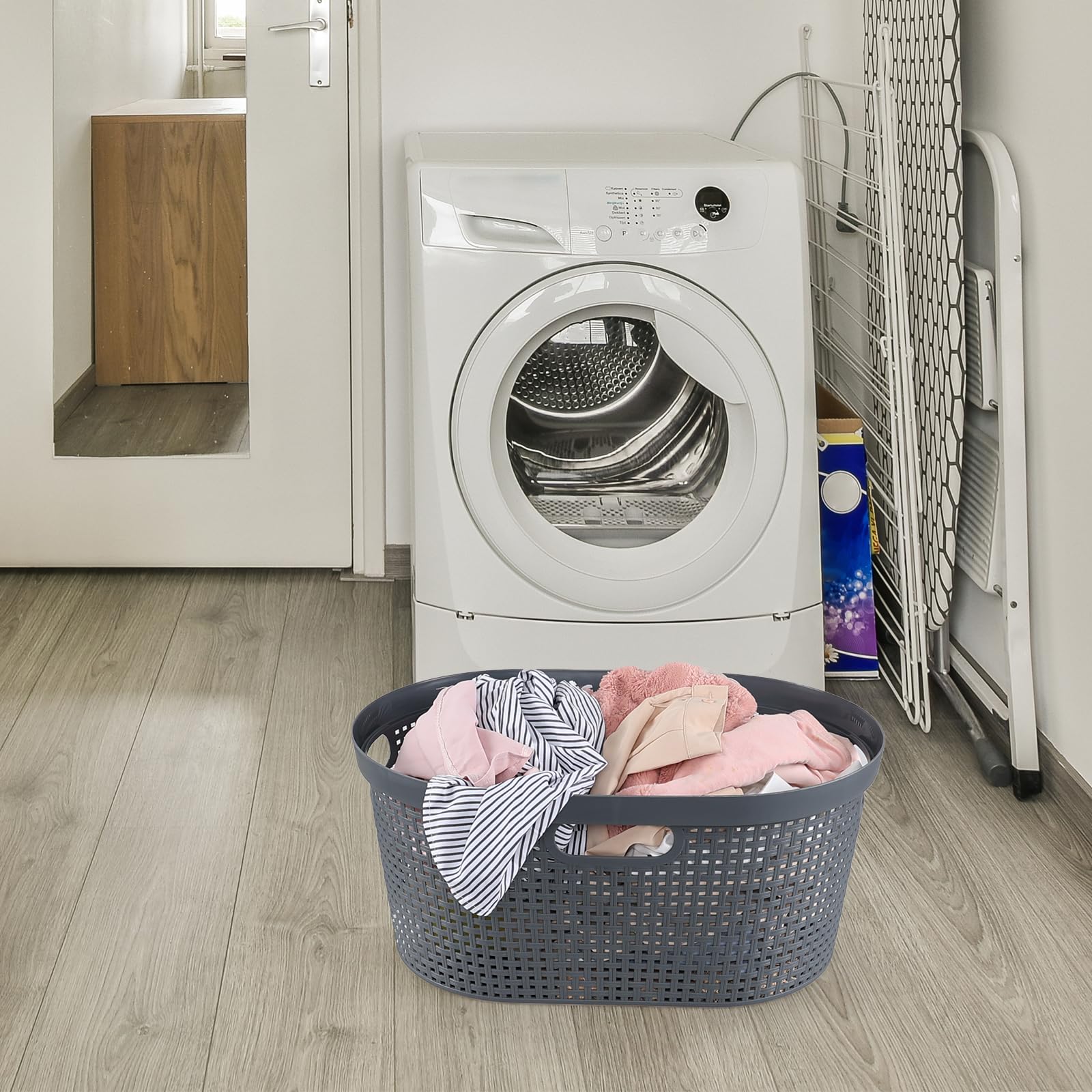 Tstorage 42 L Plastic Laundry Basket, Plastic Dirty Clothes Hampers, 4 Packs