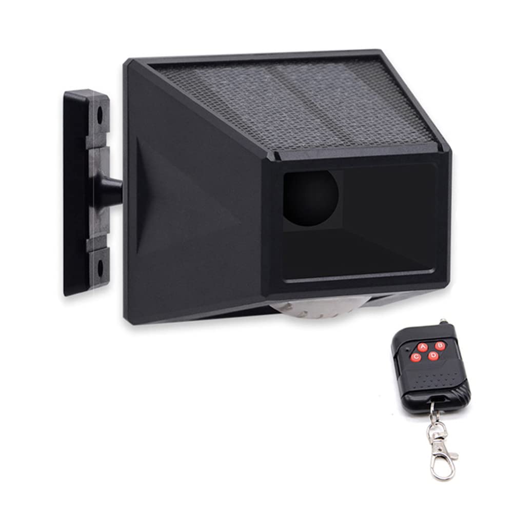 Solar Alarm Light with Motion Sensor Outdoor Solar Strobe Light Remote Control Sound Alarm for Backyard Patch Farm Garage