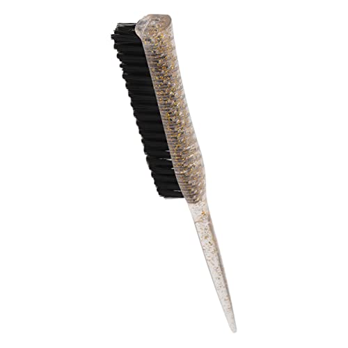 Point Tail Teasing Brush Hari Shaving Brush, Nylon Bristles Men Shaving Brush Beard Cleaning Tool for Homeuse or Barber Salon (Gold)