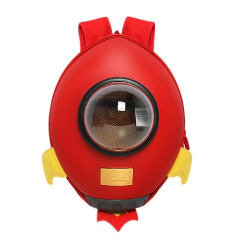 Supercute Kids Rocket Backpack, Toddler Travel Backpack for 3-8 Year Old Boys Girls Waterproof Bookbag for Student (Red)