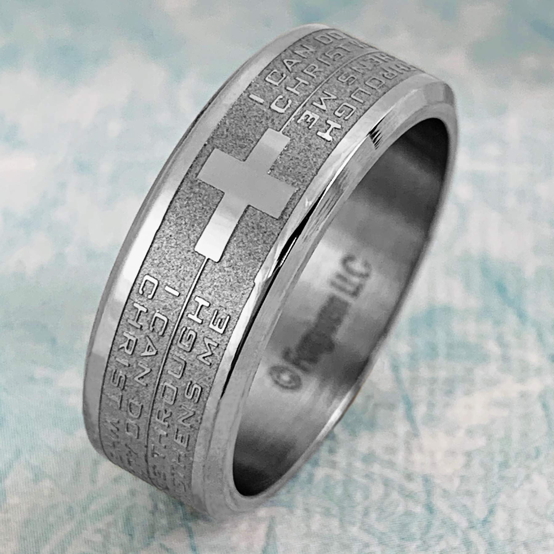 FORGIVEN JEWELRY I Can Do Cross Stainless Steel Ring size 11