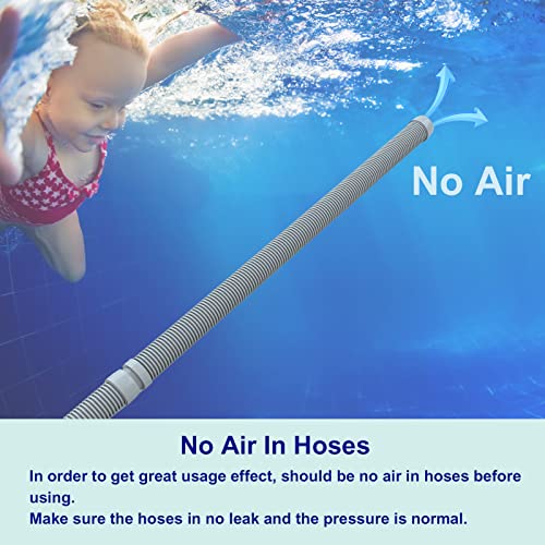 Poolvio Professional Swimming Pool Vacuum Cleaner Hose -1.5β 8 Piece Hoses for Pool Vacuum Extension/Replacement - Compatible with all Major Automatic Swimming Pool Cleaners