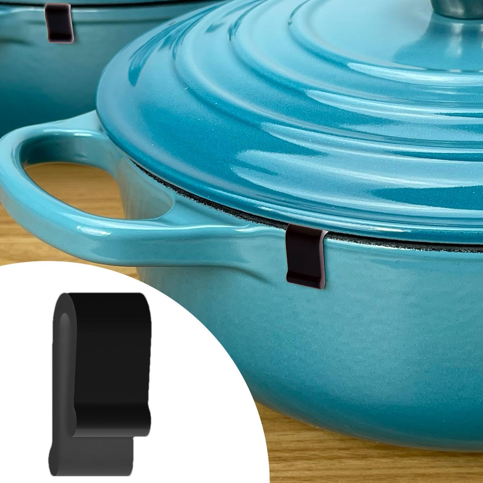 Oven Lid Flexible Bumper Clips, Cookware Protector Clips, Pot Bumper Clips, Pan Clips Protectors, Flexible Cookware Protectors, Heat-Resistant Pot Bumpers, Non-Slip Pan Protectors, Pot Lid Bumper