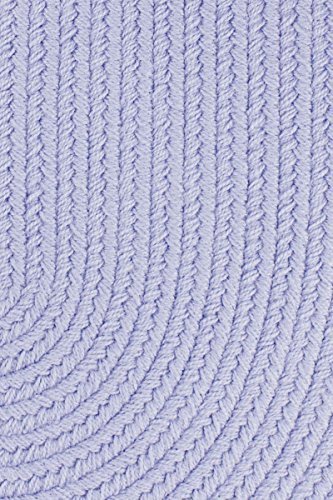 Super Area Rugs Maui Solid Braided Rug Indoor/Outdoor Washable Reversible Carpet, Hydrangea Blue, 2' X 3' Oval