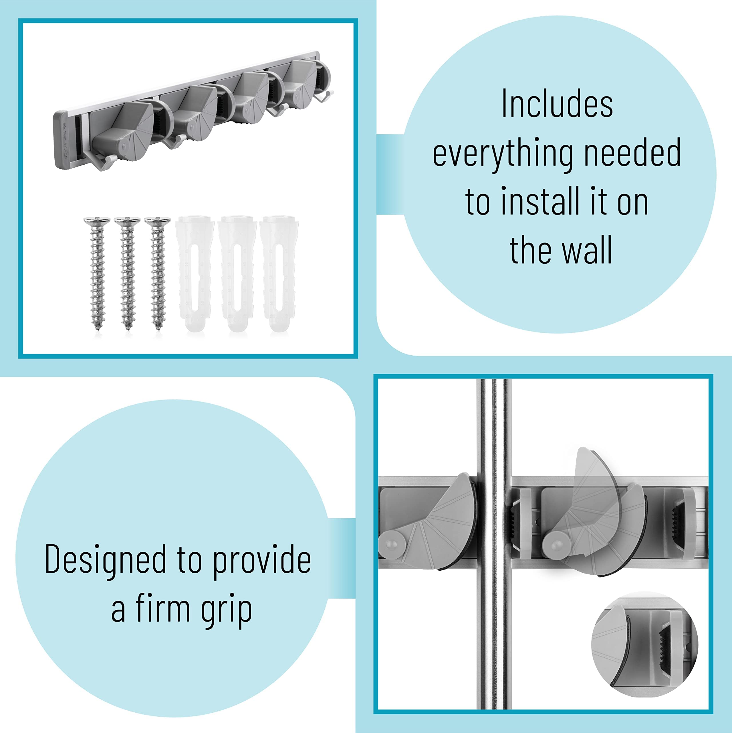 Mr. Pen Aluminum Storage Rack with 4 Hooks, Lightweight and Durable