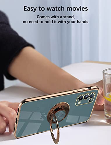 Shockproof Phone Case for Oppo Reno 6 Pro Plus 5g Pink, Oppo Reno 6 Pro Plus Case Holder, Phone Oppo Reno 6 Pro Cases (Snapdragon) Silicone TPU (Oppo Reno 6 Pro Plus 5g, Blue)