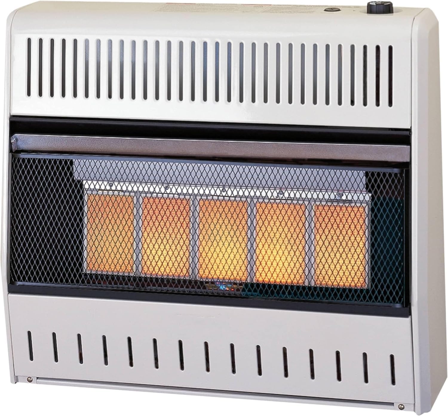 ProCom ML250TPA-B Ventless Propane Gas Infrared Space Heater with Thermostat Control for Home and Office Use, 25000 BTU, Heats Up to 1400 Sq. Ft., Includes Wall Mount and Base Feet, White