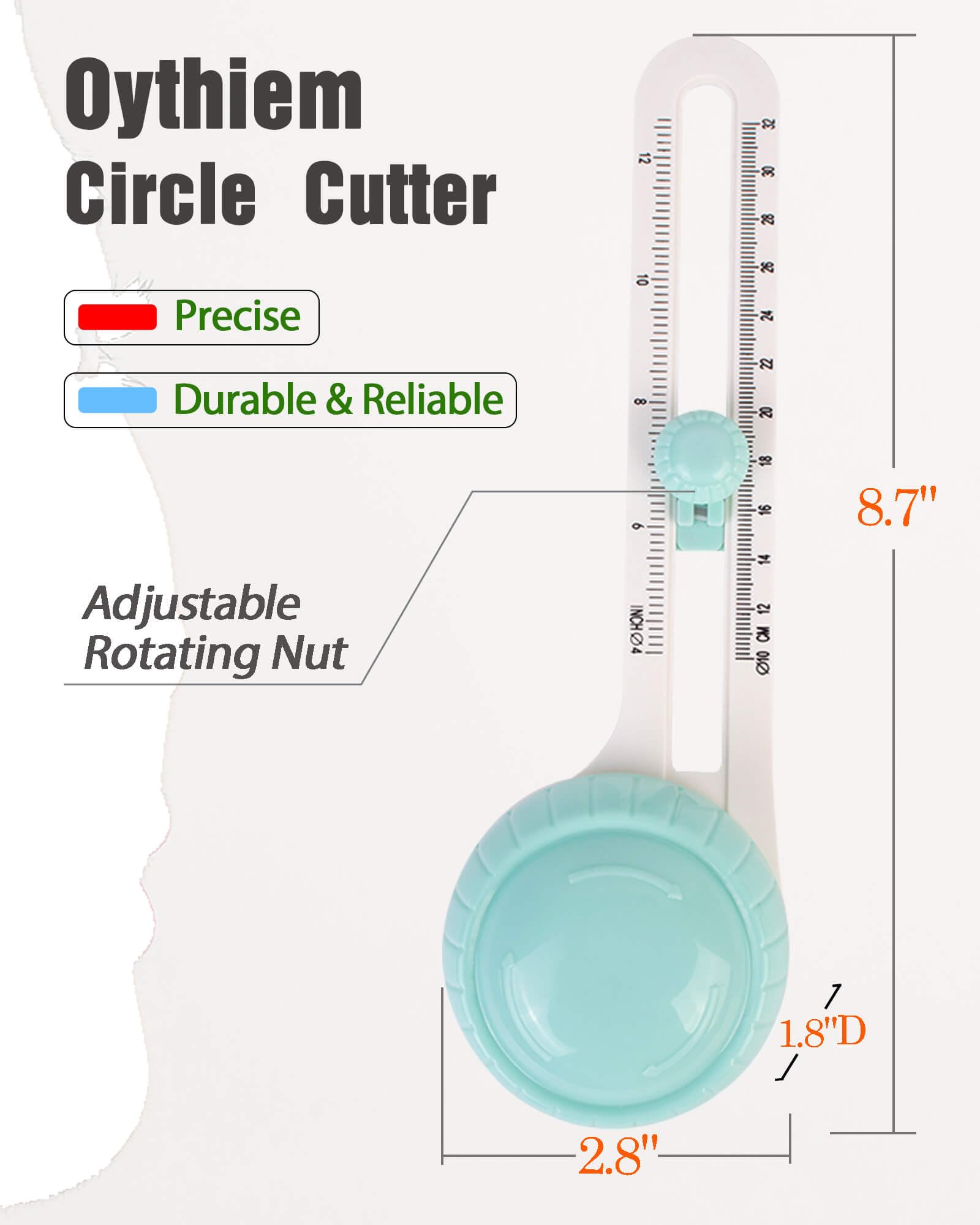 Oythiem Circle Cutter Tool for Paper Crafts - Perfect Circle Maker with Ease - Rotary Cutter Round Cutting Knife with 3 Replaceable Blades for Scrapbooking, Card Making, Art and Diy Crafts (Green)