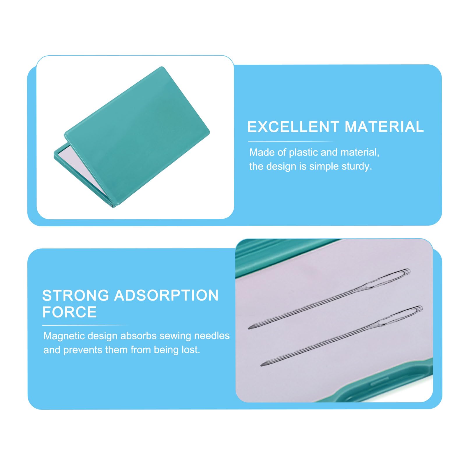 PATIKIL Magnetic Needle Storage Case, Plastic Portable Sewing Pin Keeper Needle Organizer Box Container for Embroidery Knitting Stitching, Dark Green