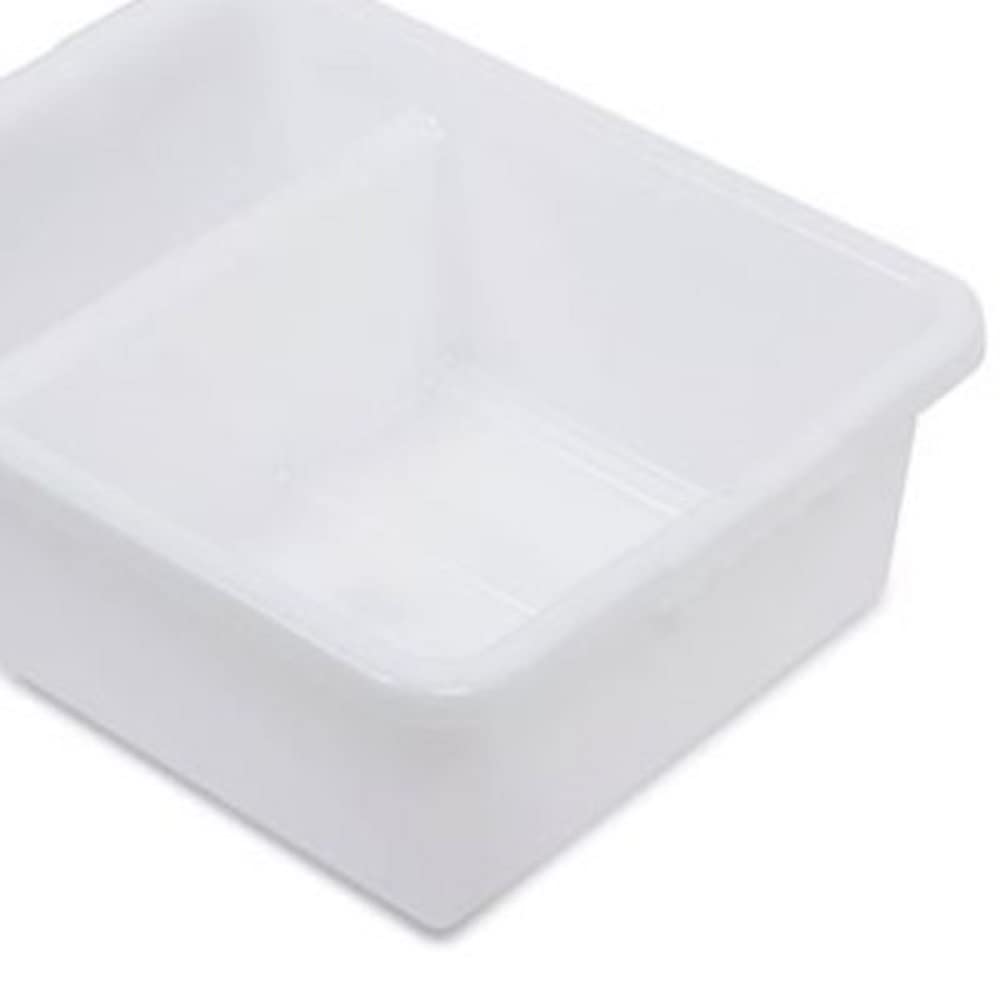 Soro Essentials- 7β Deep White Polyethylene Commercial Divided Bus Box Heavy Duty Plastic Restaurant Tub Dish Washing Box for Kitchen Organization Storage