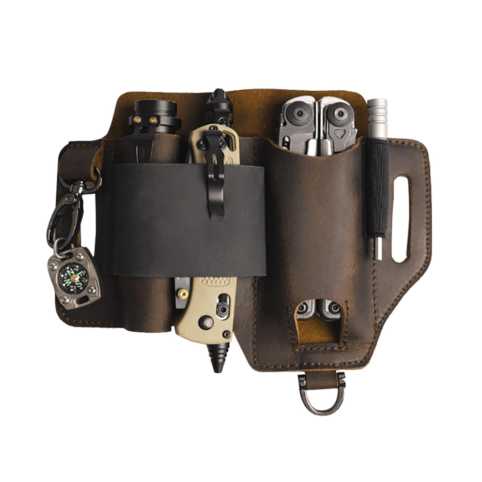 s Tool Holster - s Leather Sheath, Belt Sheath, Multi Tool Sheath Holder Holster | Leather Pouch with Holder, Men Leather s Organizer Sheath for Flashlight, Knives