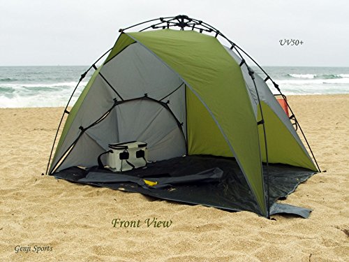 Genji Sports Star Canopy Instant Beach Sun Shelter, Green/Beige, One Size