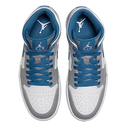 Nike mens Air Jordan 1 Mid Shoes, Cement Grey/White-true Blue, 11