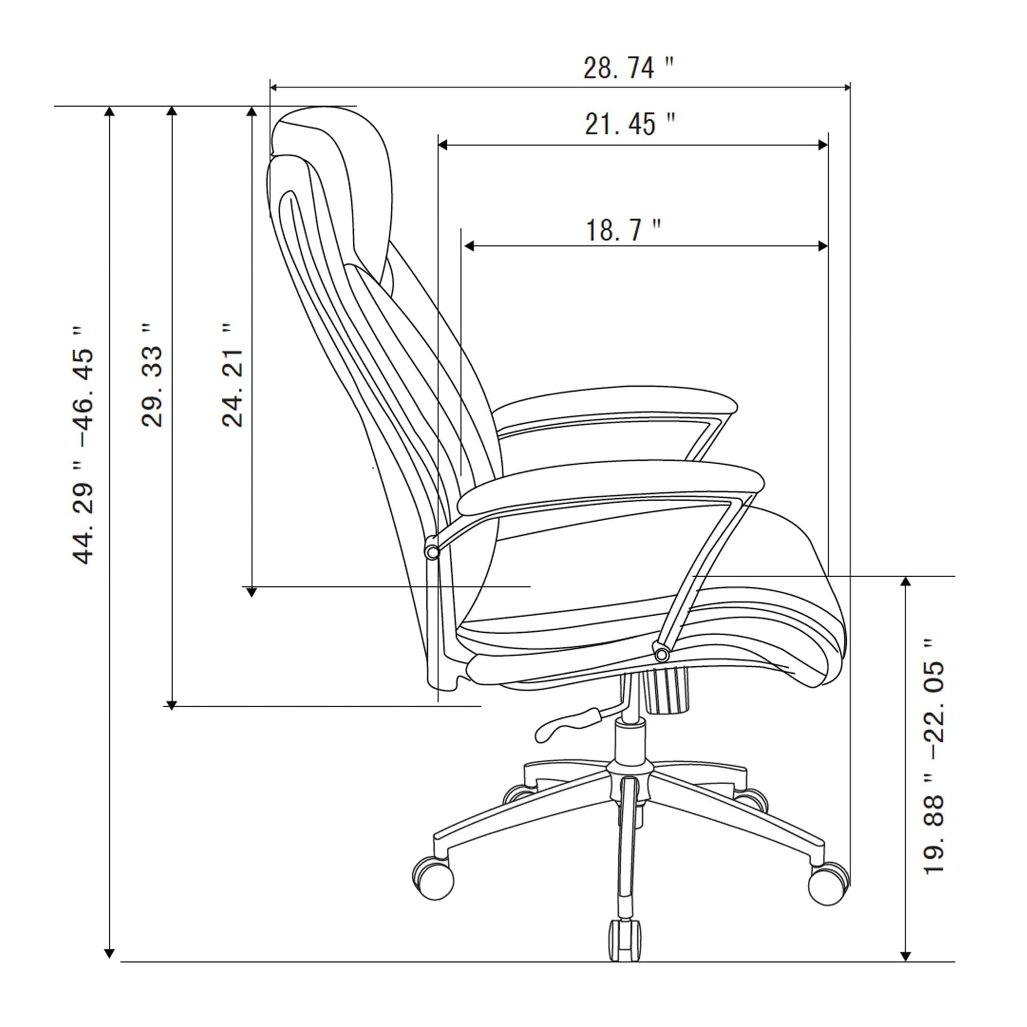 RealspaceĀ® Modern Comfort Verismo Bonded Leather High-Back Executive Office Chair, Black/Chrome, BIFMA Compliant