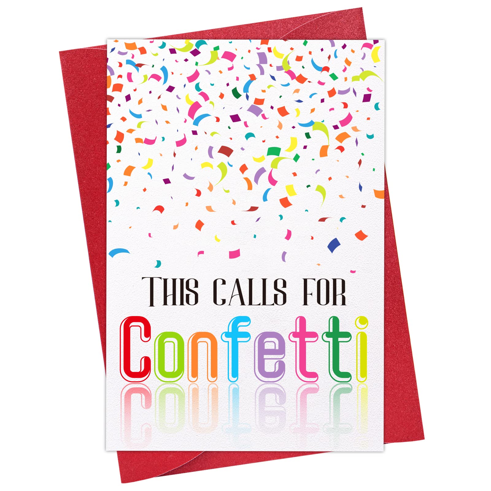 WaaHome You Did It Graduation Card for Her Him 2024, 4''x6'' Funny This Calls for Confetti Congrats Grad Gift Card For Girls Boys Seniors, Confetti Graduation Greeting Card with Envelope