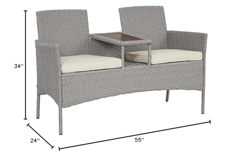 Progressive Furniture Tiki Outdoor Gray/Off White Love Seats