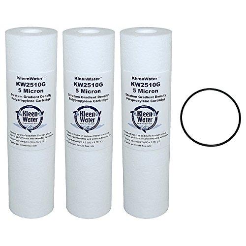 Multi-Pack of 3 Meltblown Sediment 5 Micron Replacement Water Filter Cartridges, Compatible with GE FXWPC, FXUSC and GXWH01C with O-Ring (1)