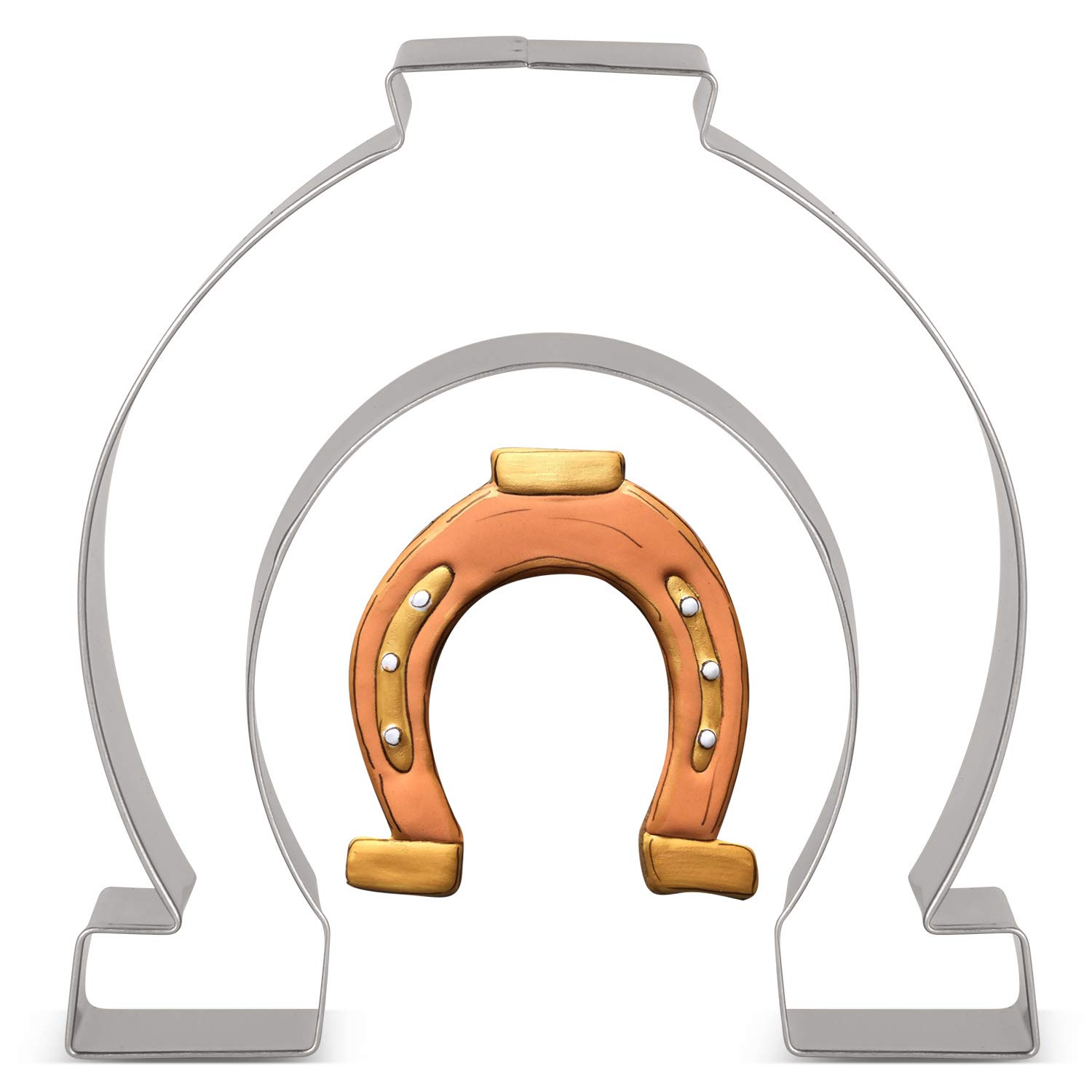 LILIAO Lucky Horseshoe Cookie Cutter - 4.3 x 4.5 inches - Stainless Steel
