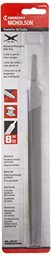 Nicholson 8" Mill Single Cut Bastard File - Carded - 21832NN