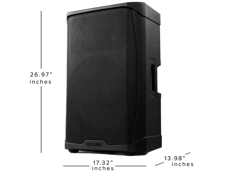 Gemini Sound GD-115BT 1000W Professional PA Loudspeaker with Bluetooth and Built-in 3 Channel Mixer