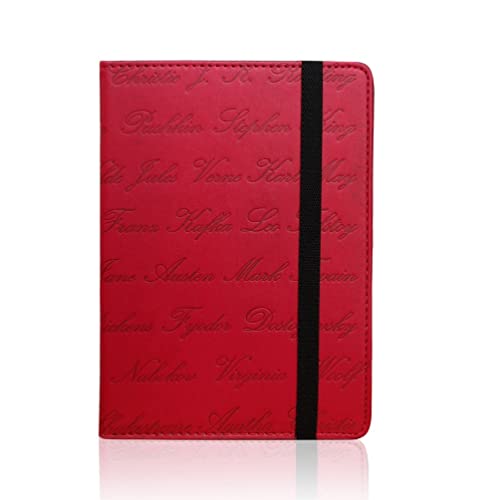 Universal 6inch Ereader Book Style Case Cover embossed Author Name for kobo pocketbook sony kindle 6inch ereader