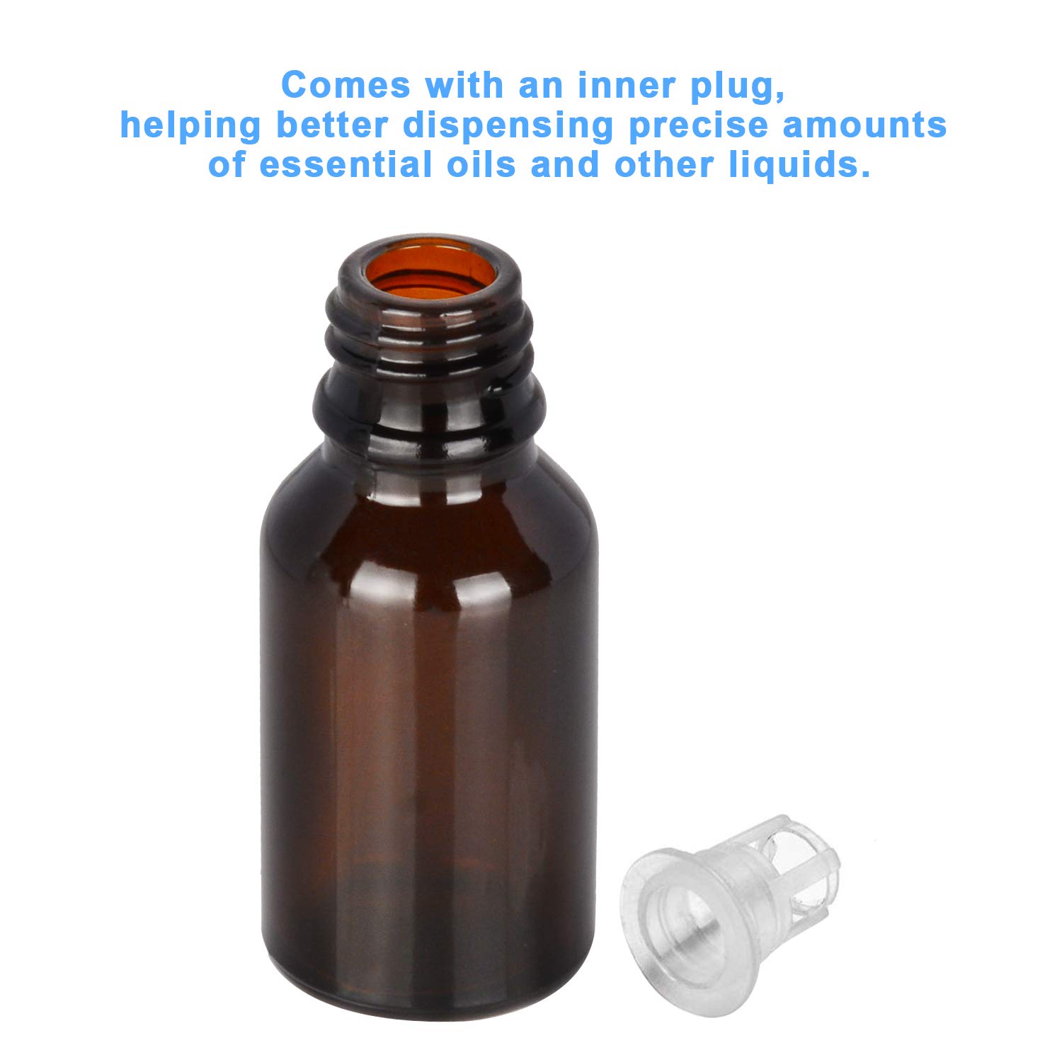 stonylab 15ml (0.5 oz) 4-Pack, Amber Glass Dropper Bottle, Brown Empty Glass Bottle with Glass Dropper, Inner Plug and Label for Essential Oils Aromatherapy Fragrances