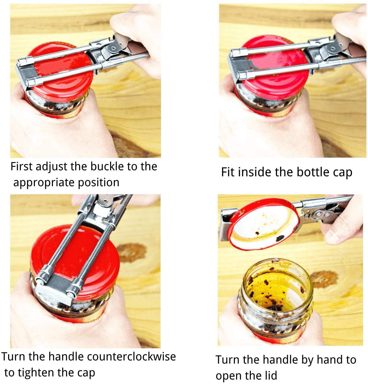 Master Jar Opener Adjustable Jar & Bottle Opener, Multifunctional Stainless Steel Manual Can Opener Jar Lid Gripper, Easy Open Adjustable Jar Opener