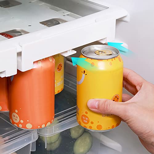 Refrigerator Beverage Cans Storage Artifact Double- Canned - Cola Rack Free Punching Storage