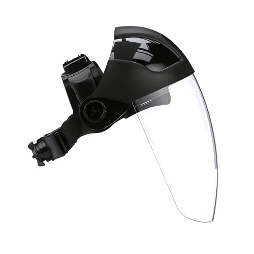 Sellstrom Face Shield - Single Crown Full Safety Mask for Men & Women - Clear Polycarbonate - Ratchet Headgear - S32010