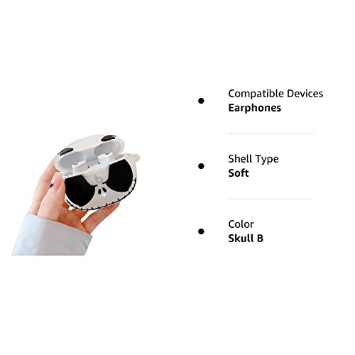 Rertnocnf Super Creative Luminous Skull Design Case Compatible with Beats Studio Buds 2021 Cool Portable Accessories Shockproof Protector for Wireless Noise CancellingĀ Earbuds
