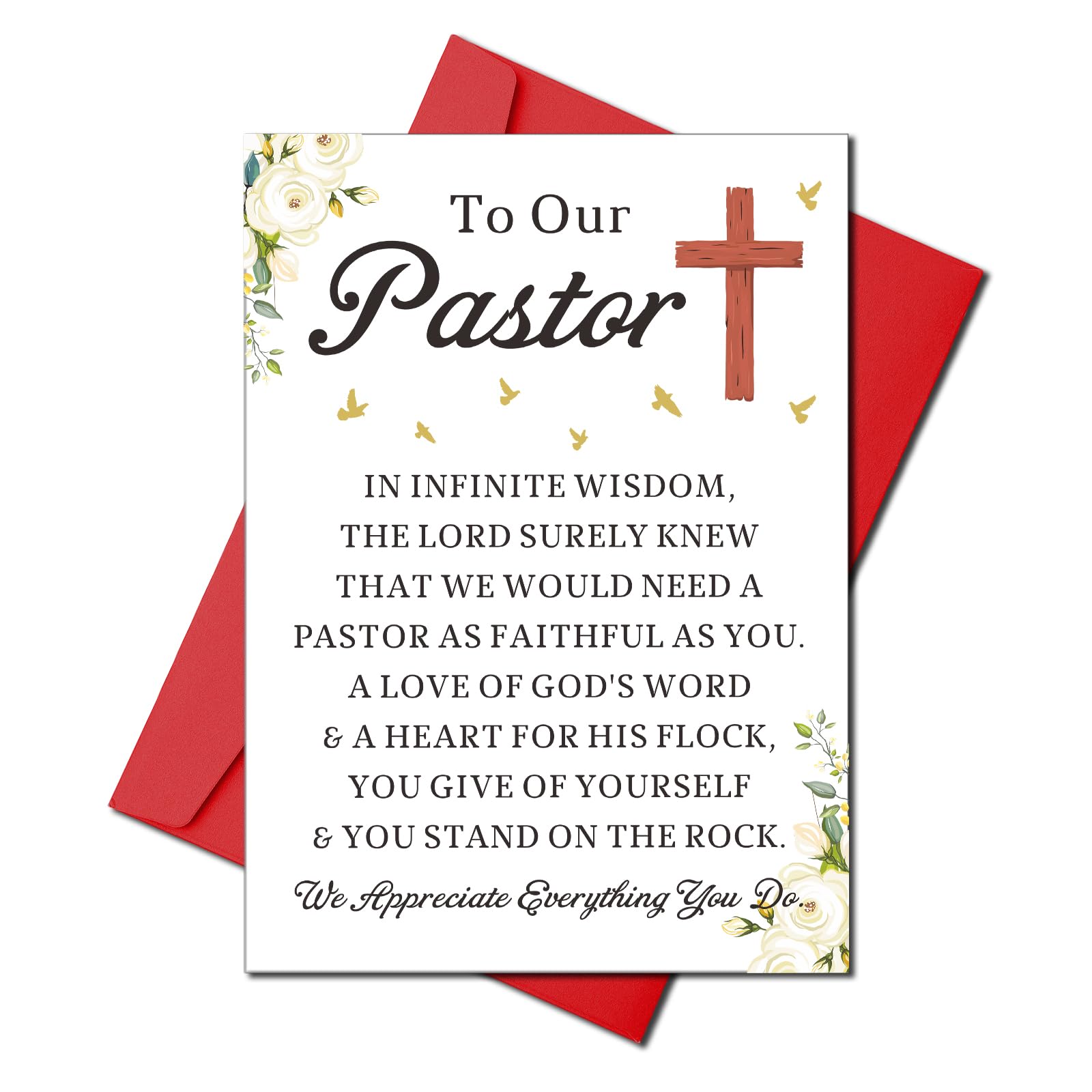 Pastor Appreciation Cards, Pastor Appreciation Gifts, Pastor Appreciation Decorations, Pastor Gifts for Men, Pastor Anniversary Cards Thank You Gifts Christmas Card for Pastors Pastor Birthday Card