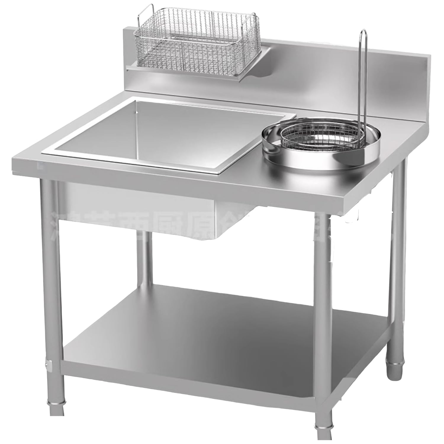 Stainless Steel Breading Table - Commercial Chef Base Manual Breading Prep Station Freestanding Stainless Steel Fried Chicken Breading Worktop Commercial Fried Chicken Base 39Inch (39inch)