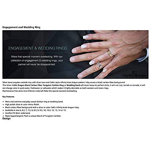 Free Personalized laser engraving Ring for Men and Ring for Women His & Her's 8MM/6MM Brush Center Step Edge Tungsten Carbide Wedding Band Ring Set Wedding Band Ring Ideal Rings for couples