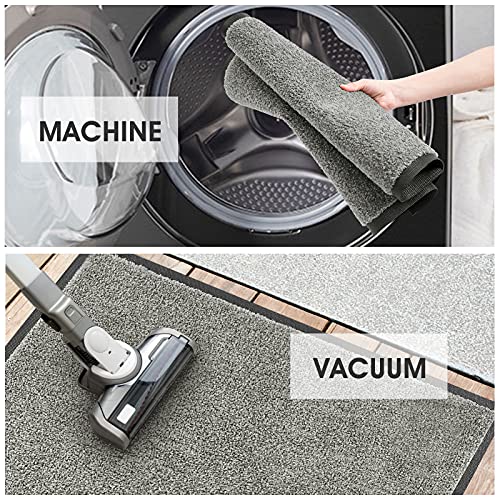 MATALL Home Entrance Door Mats - 29.5βx17β Washable Non-Slip Entryway Mat Inside Outside Welcome Mat for Front Door, Back Door, Patio, House Entry, Grey