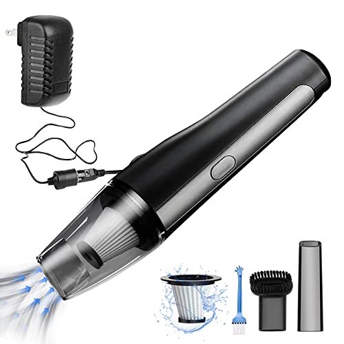 Portable Car Vacuum Cleaner with AC to DC Converter High Power Wet Dry Mini Handheld for Carpet Seats Water Pet Dog Hair Interior Car Accessories 16.4ft Corded - Aspiradora De Agua para Carro