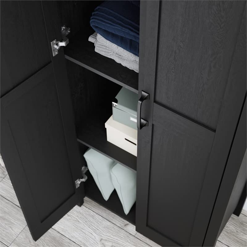 Sauder Engineered Wood 2-Door Storage Cabinet in Raven Oak Finish