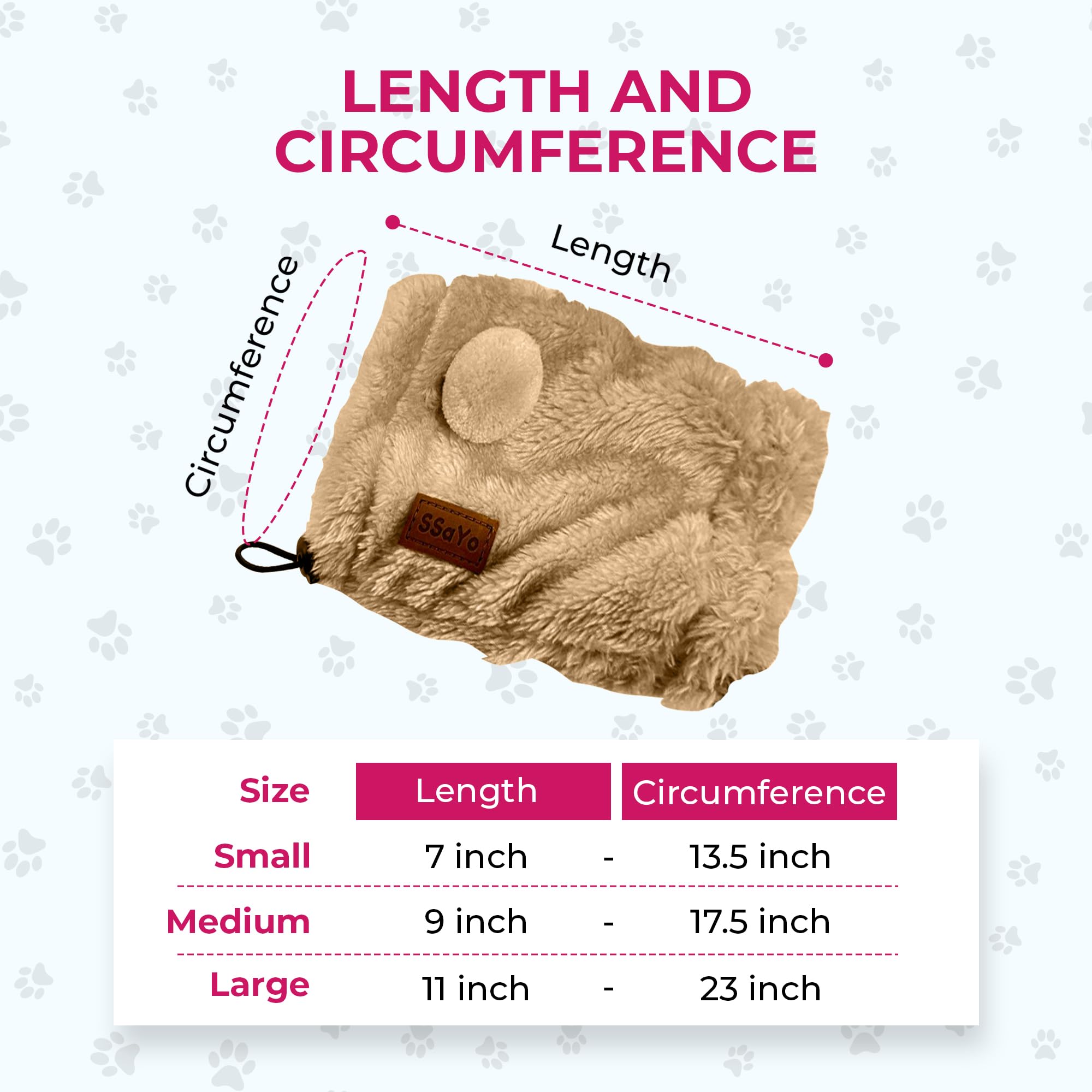 SSaYo Adjustable Dog Noise Cancelling Ear Muffs Noise Protection - No Flap Ear Wraps for Dogs - Snoods Dog Headband Ear Covers for Anxiety Relief, Thunderstorms, Fireworks & Grooming (Brown, Large)