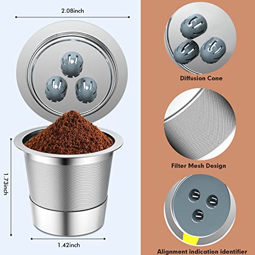 Reusable K Cups pods Compatible with ninja dual brew pro specialty coffee maker,Reusable Coffee Filter Accessories fits Ninja CFP201 CFP301 CFP305 CFP400 Dual Brew Pro System (2pack)