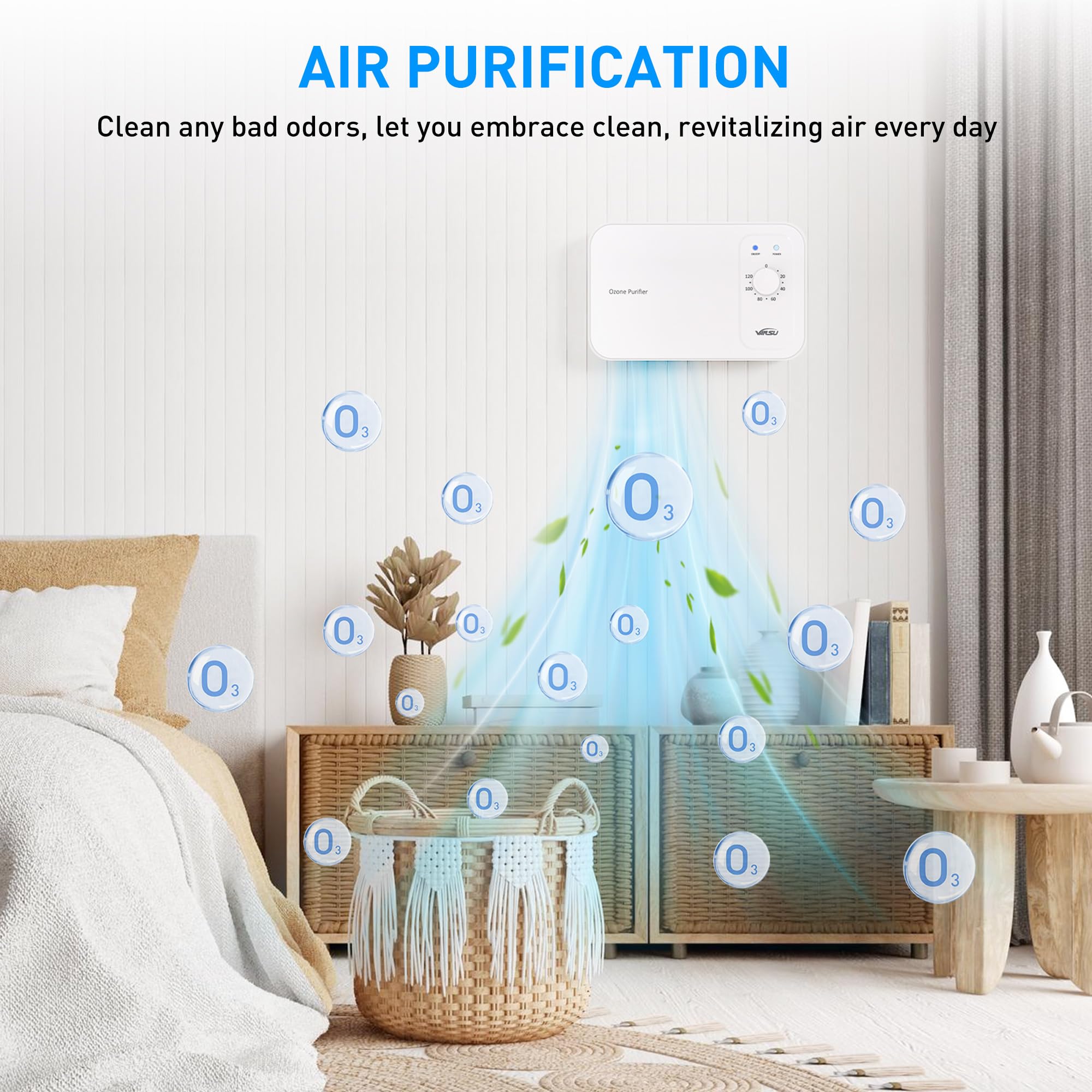 Portable Ozone Machine 800 mg/h Multipurpose with Timer for Liquid and Air Home,Room,Office,Hunting