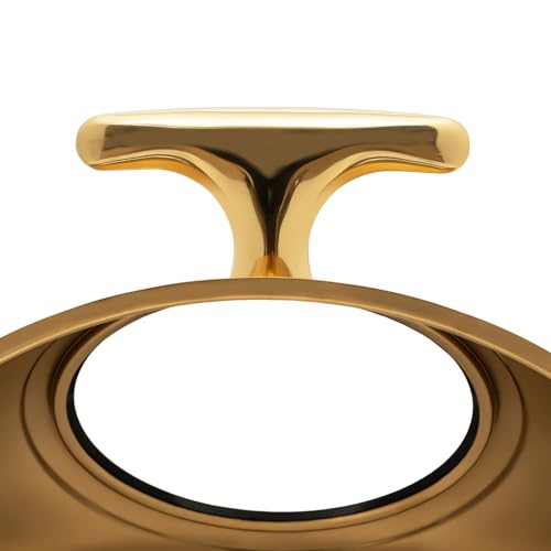 Round Chafing Dish Buffet Set, 6.4QT Stainless Steel Chafer for Catering Buffet Warmers Sets with Clear Lid, High Grade Gold Food Warmers for Parties, Wedding, banquets