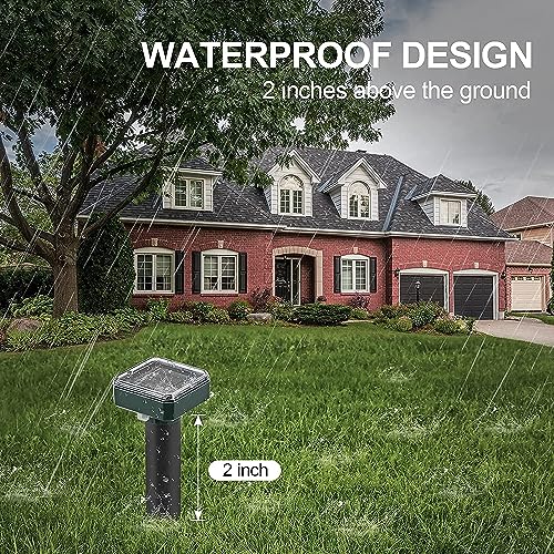 Solar Mole Repellent Ultrasonic Repellent Powered 8 Pack, Outdoor Waterproof Lawn Garden for Get Rid of Mole, Gopher, Snakes, Vole and Other Underground Pests, Green